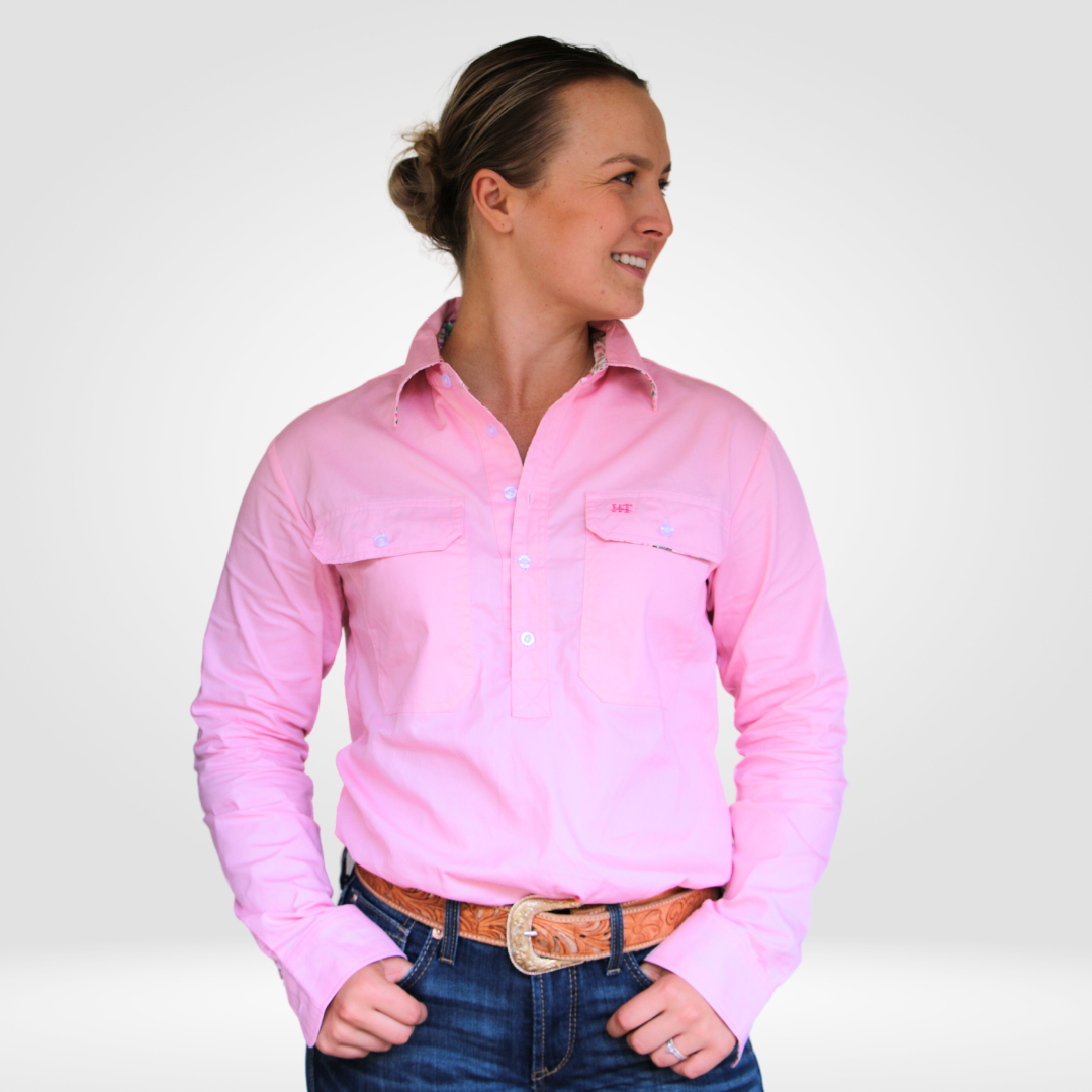 Pink Work Shirt for Women | Classic Comfort & Elegance | Hide to Tide ...