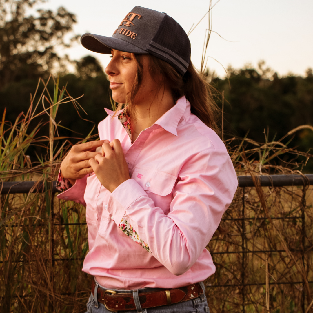 Pink Work Shirt for Women | Classic Comfort & Elegance | Hide to Tide ...