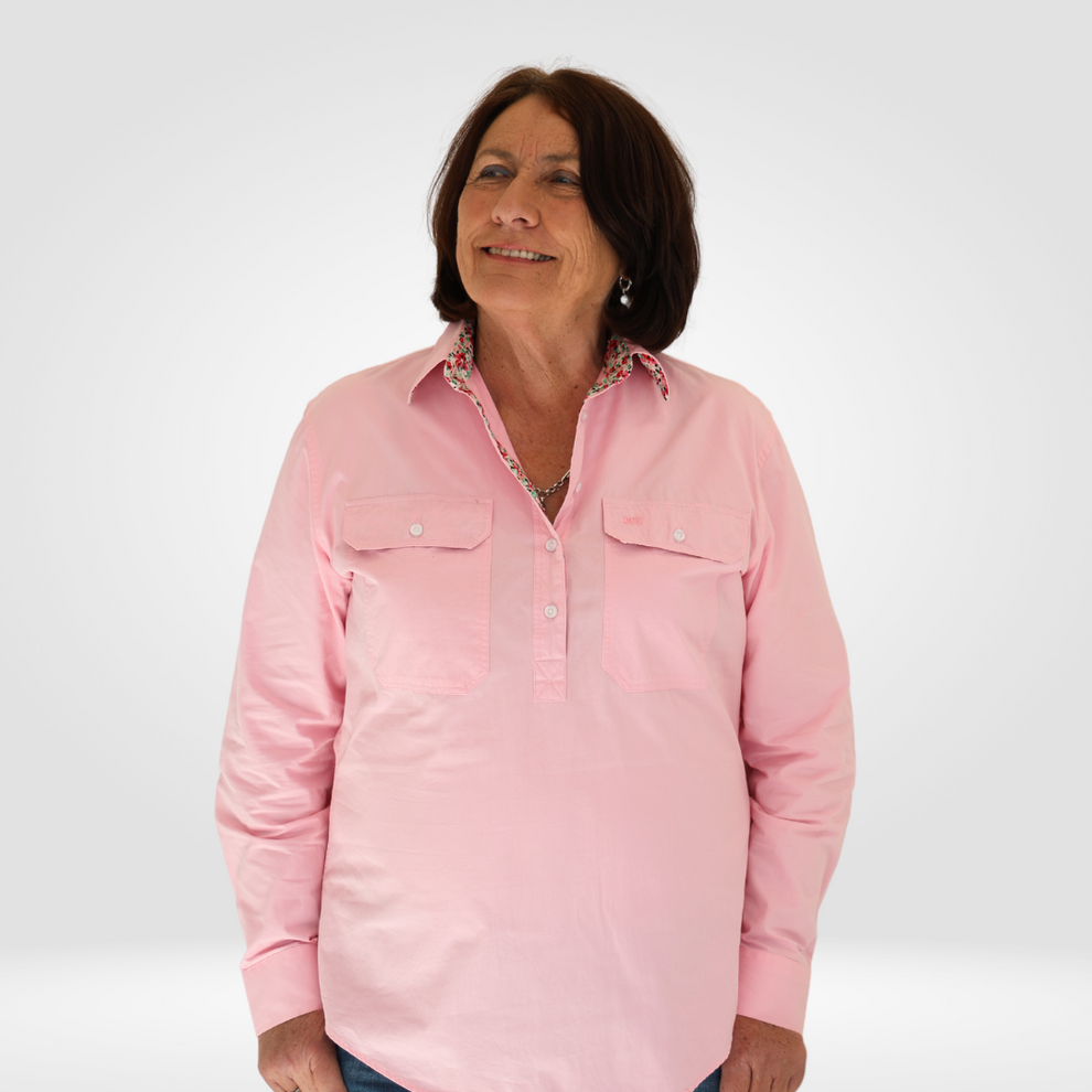Women's Pink Workshirt | Long Sleeve & Cotton | HT – Hide to Tide